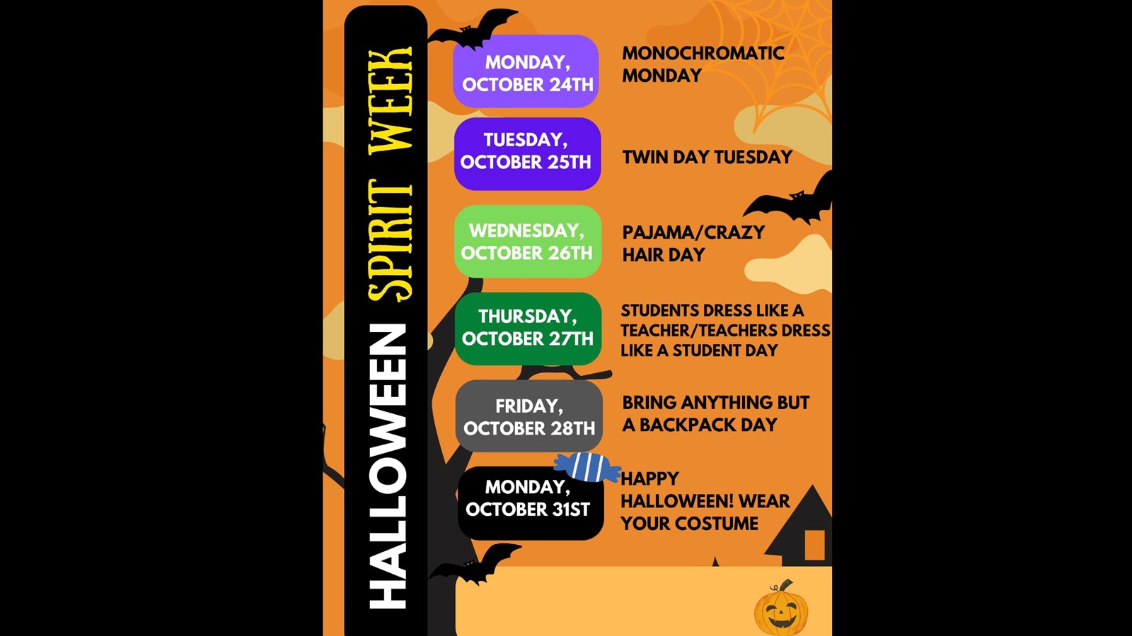 October Spirit Week